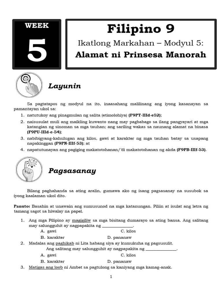 Filipino 9 3rd Quarter Module 5 | PDF