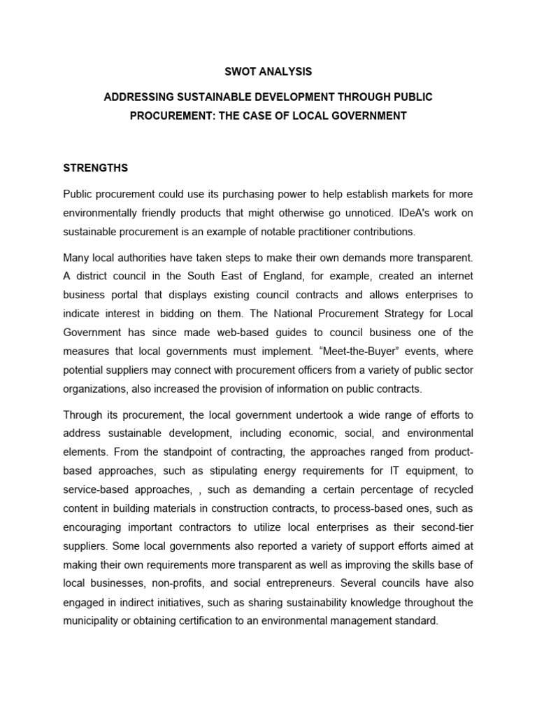 SWOT ANALYSIS 3 - FRANCIS-Addressing Sustainable Development | PDF