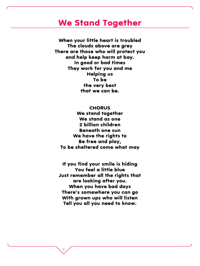 We Stand Together Lyrics | PDF
