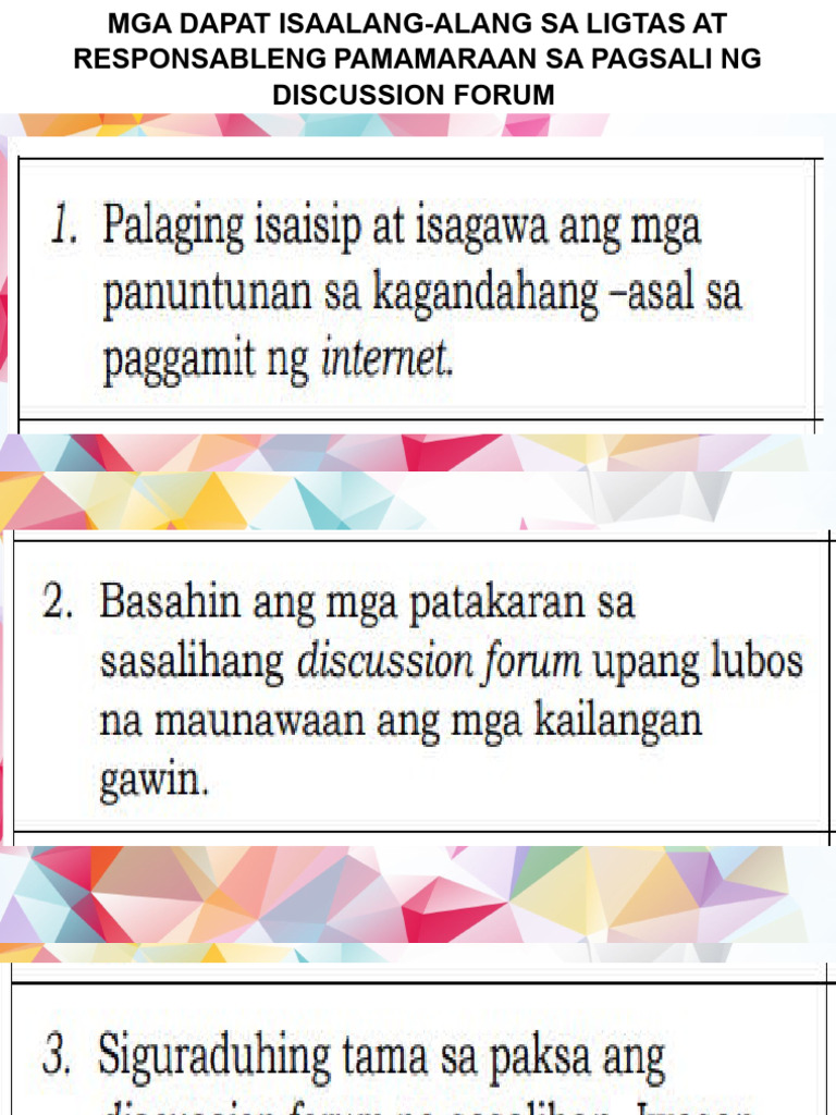 Pagsali NG Discussion Forum | PDF