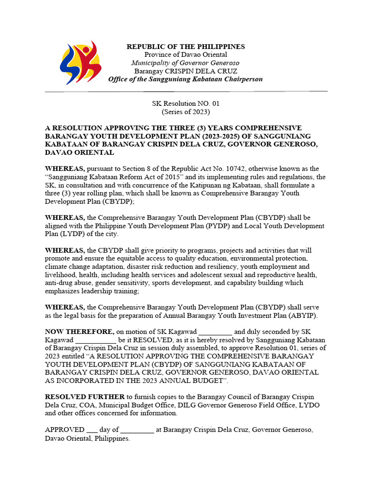 SK Reso For Cbydp | PDF