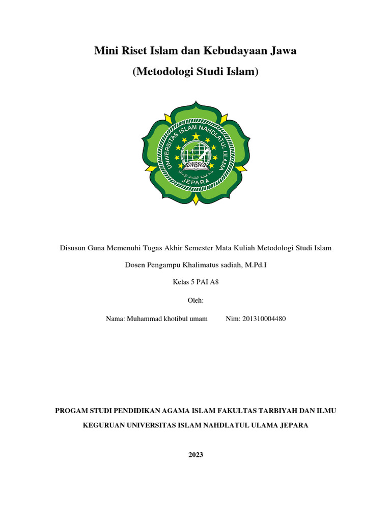 Mini Riset Metodologi Studi Islam | PDF