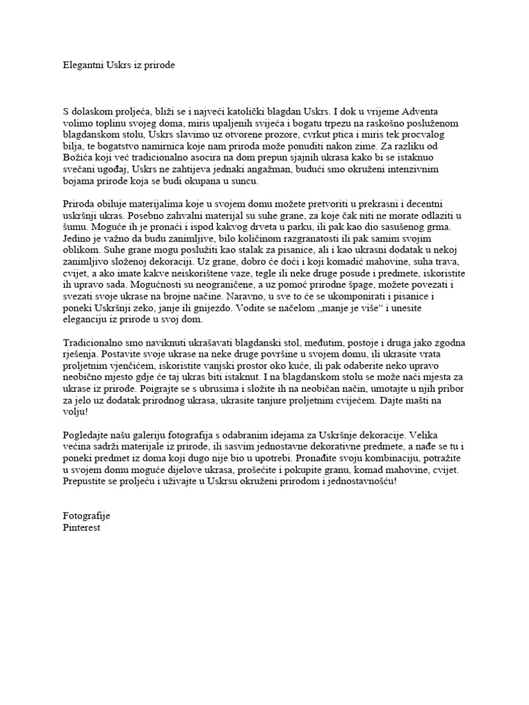 Dekoracije Za Uskrs | PDF