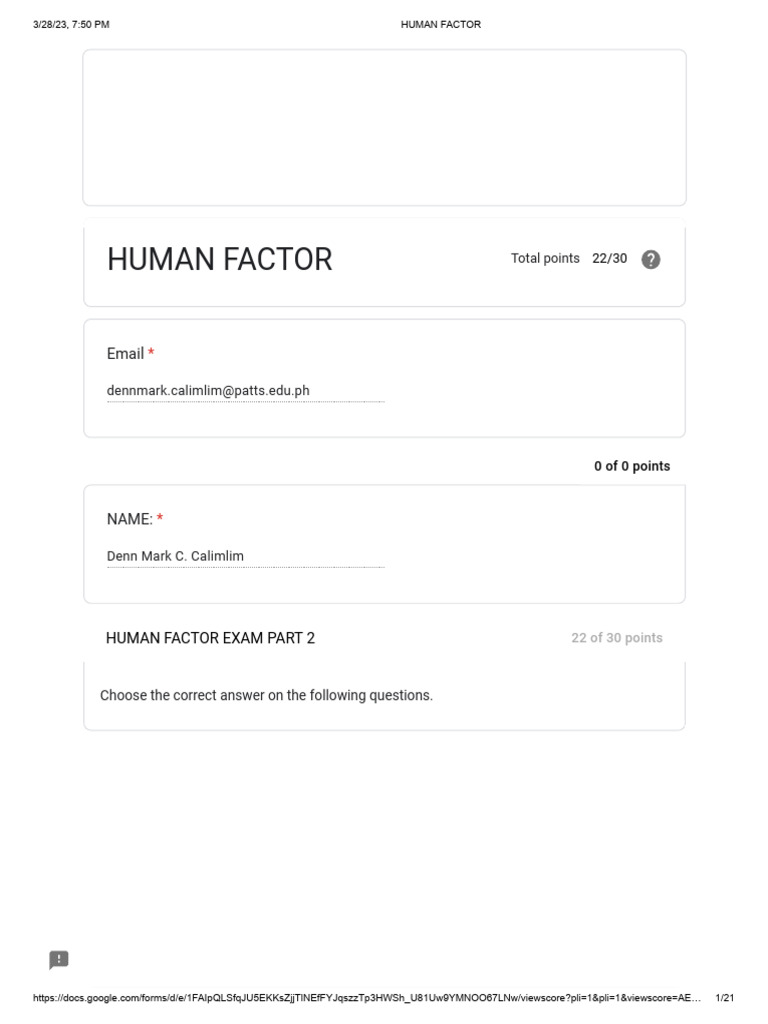 Human Factor Part 2 | PDF | Human Factors And Ergonomics | Awareness
