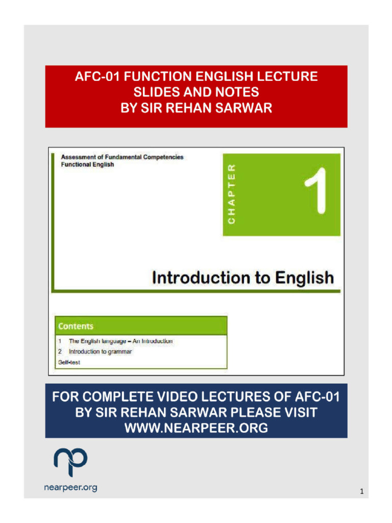 Fen CH 1 Notes by Sir Rehan Nearpeer | PDF