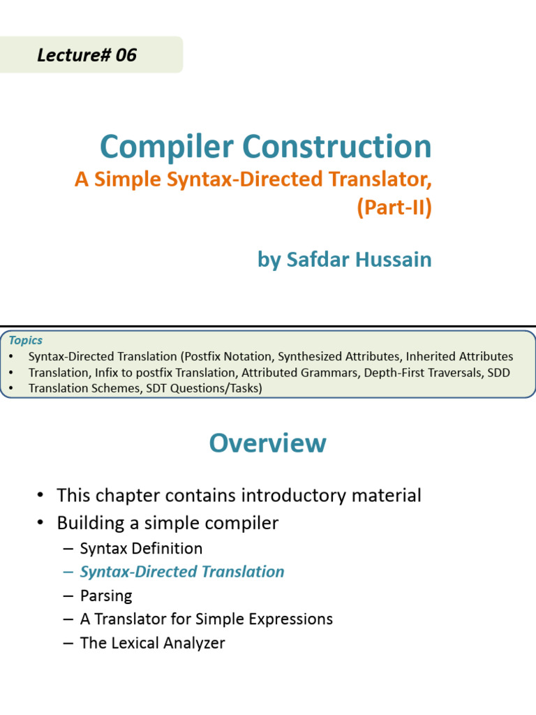 Syntax-Directed Translation Basics | PDF | Syntax | Theoretical ...