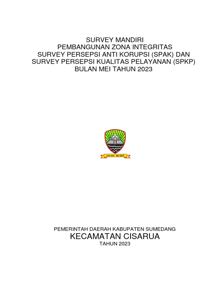 Laporan Survey Mandiri Spak SPKP Cisarua Bulan Mei | PDF