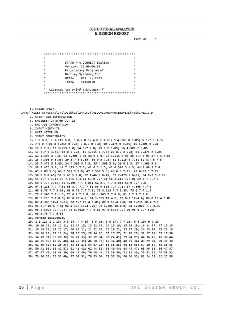 Staad Output | PDF | Applied Mathematics | Analysis
