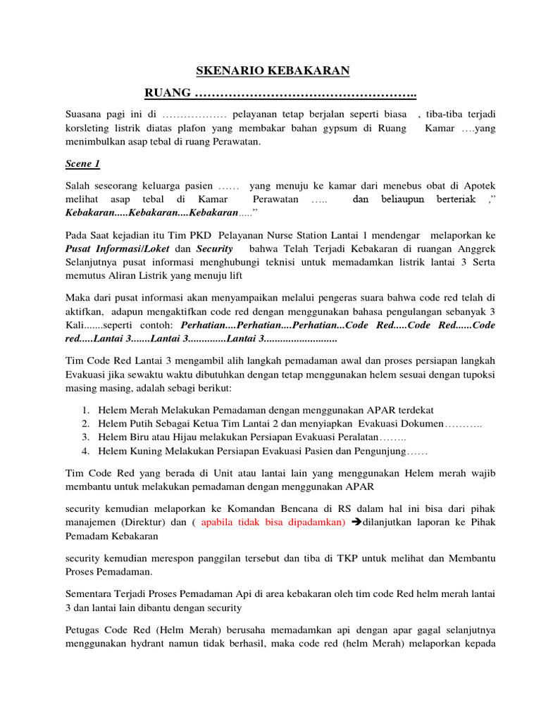 Skenario Simulasi Code Red | PDF