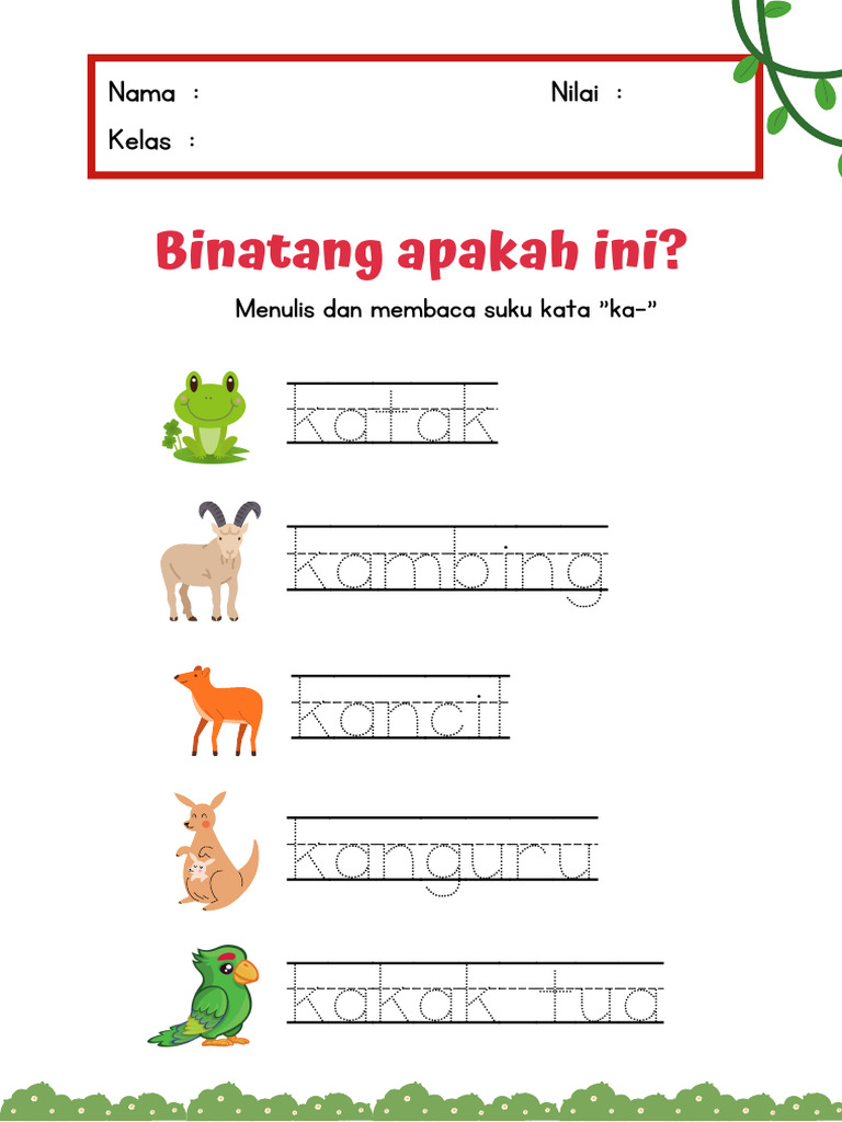 Belajar Suku Kata dan Nama Benda | PDF | Fiksi Umum
