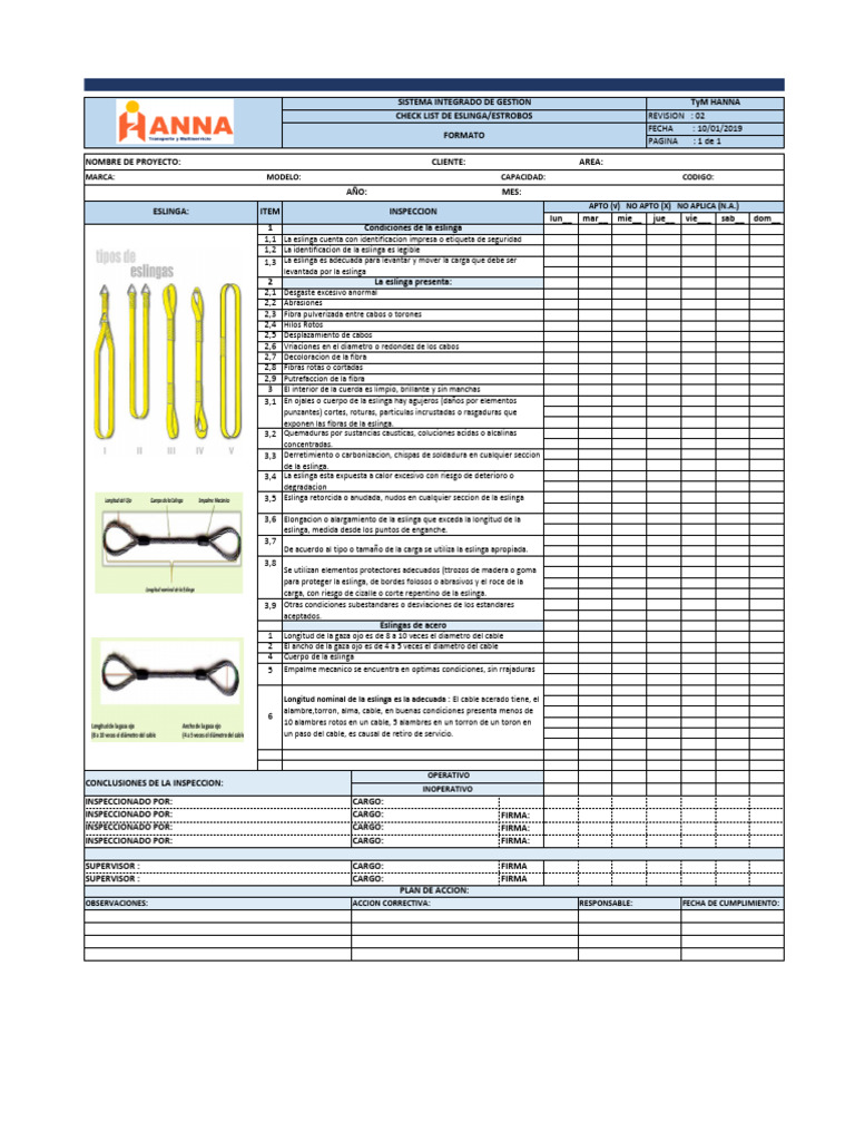 03 Check list ESLINGA | PDF