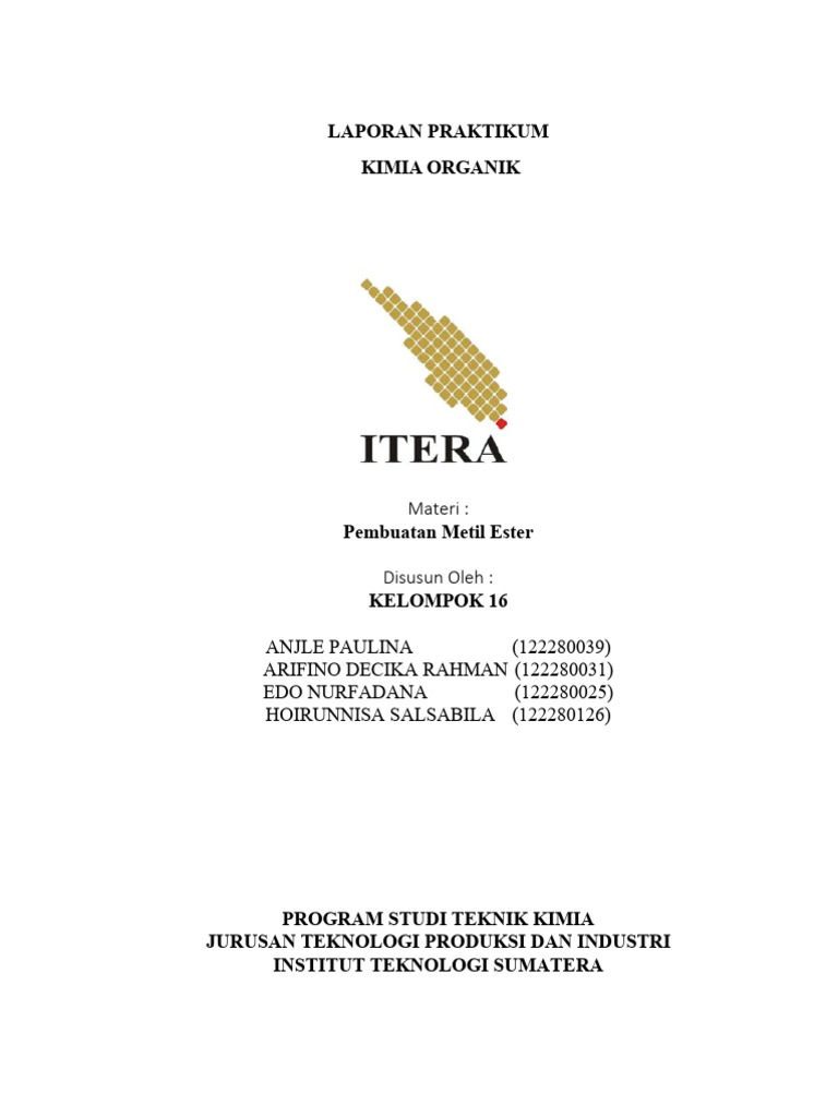 Pembuatan Metil Ester Melalui Transesterifikasi | PDF | Kesehatan Holistik