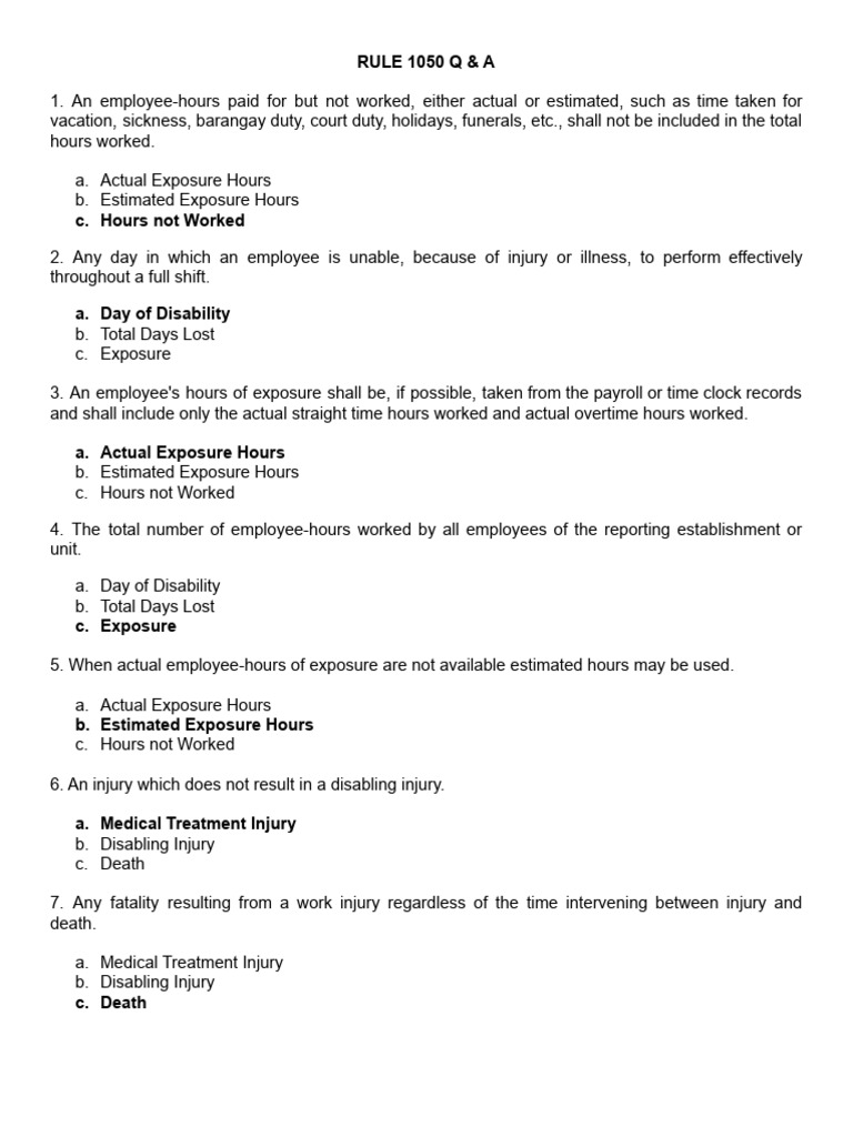 Bosh Rule 1050 Q A | Download Free PDF | Employment | Disability