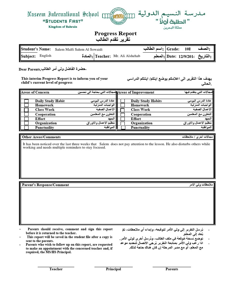 Salim Progress Reports (2) - English - Modified | PDF