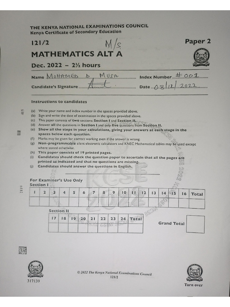 Maths PP2 MS-2 | PDF