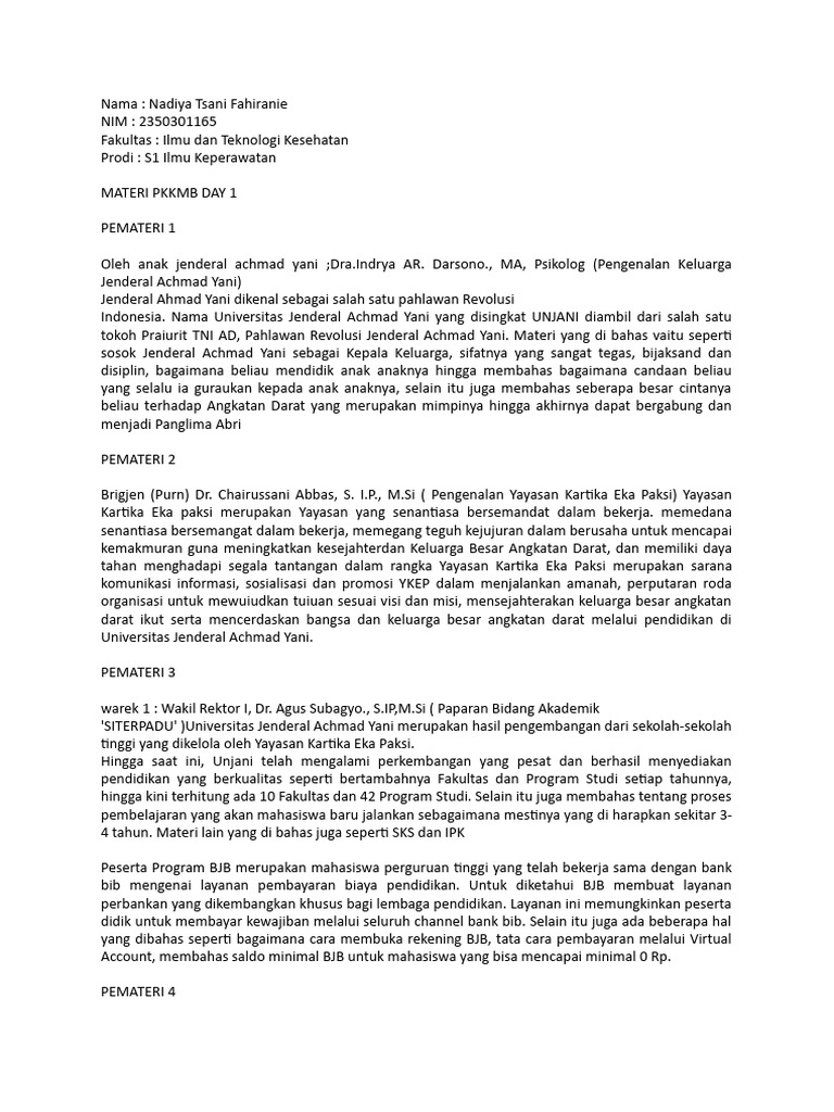 Materi PKKMB Day 1 | PDF