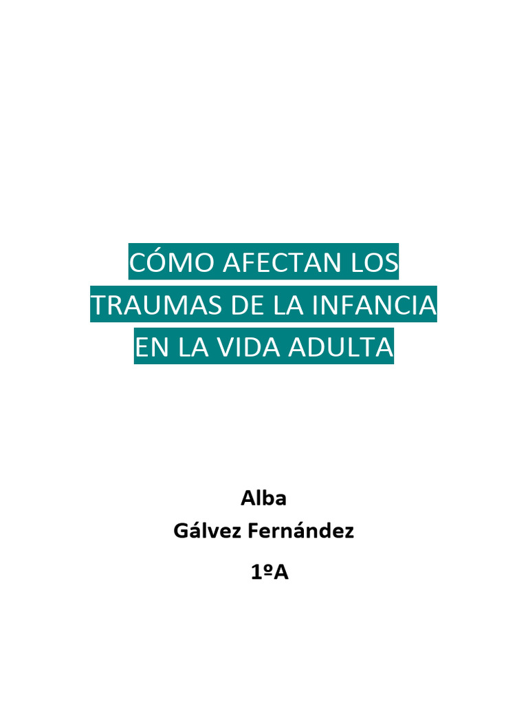 Impacto de los Traumas Infantiles | PDF | Trauma psicólogico | Estrés ...