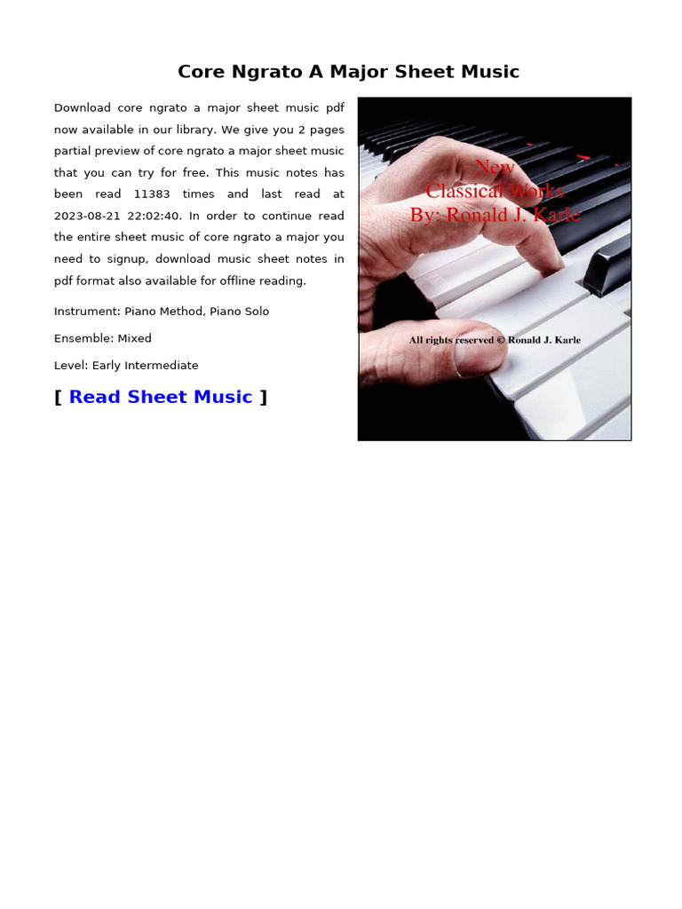 Core Ngrato A Major | PDF | Sheet Music | Musical Techniques