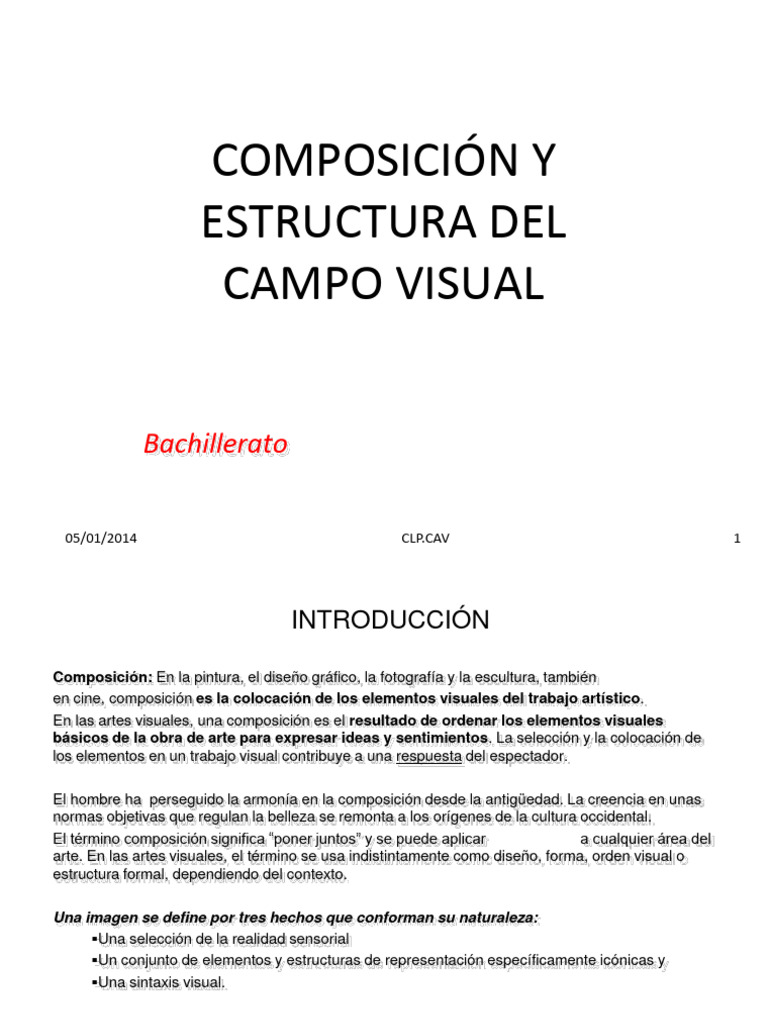 Composicion Estructura Del Campo Visual | PDF | Composición (artes ...