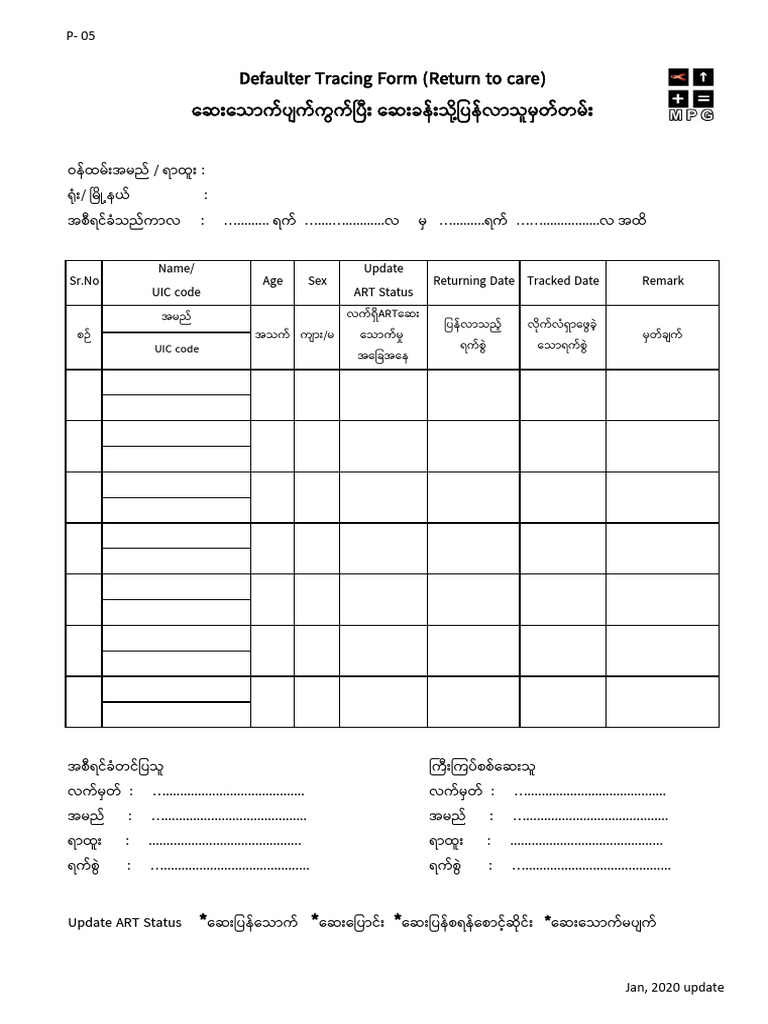 Defaulter Tracing Form | PDF