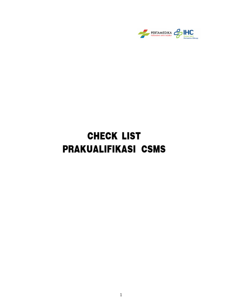 Form Checklist Csms | PDF | Bisnis