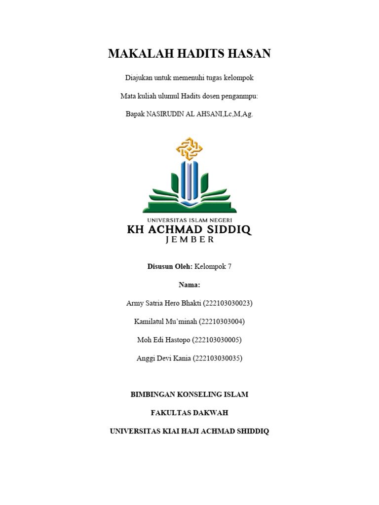 Makalah Hadits Hasan | PDF