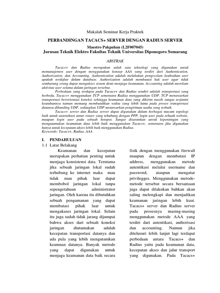 Radius Dan Tacacs | PDF