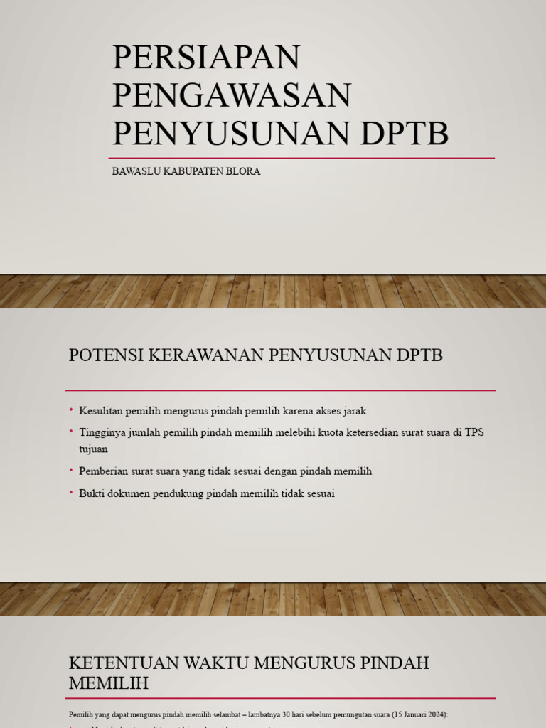 Materi Rakor DPTB | PDF | Ilmu Sosial