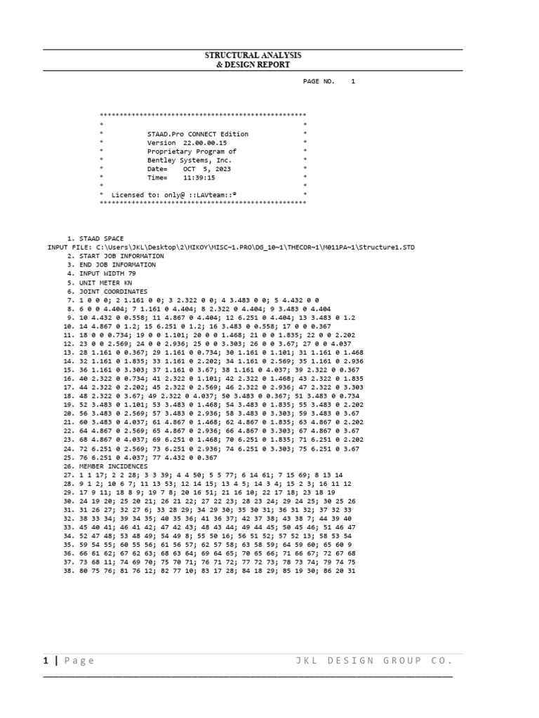 Staad Output Pdf Bending Cartesian Coordinate System