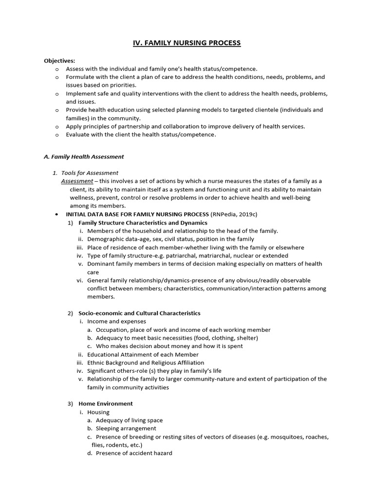 0.4 Chapter 4 - Family Nursing Process | PDF | Nursing | Preventive ...