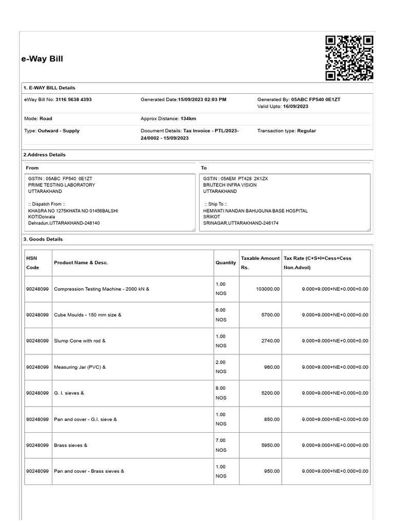 E-Way Bill System | PDF