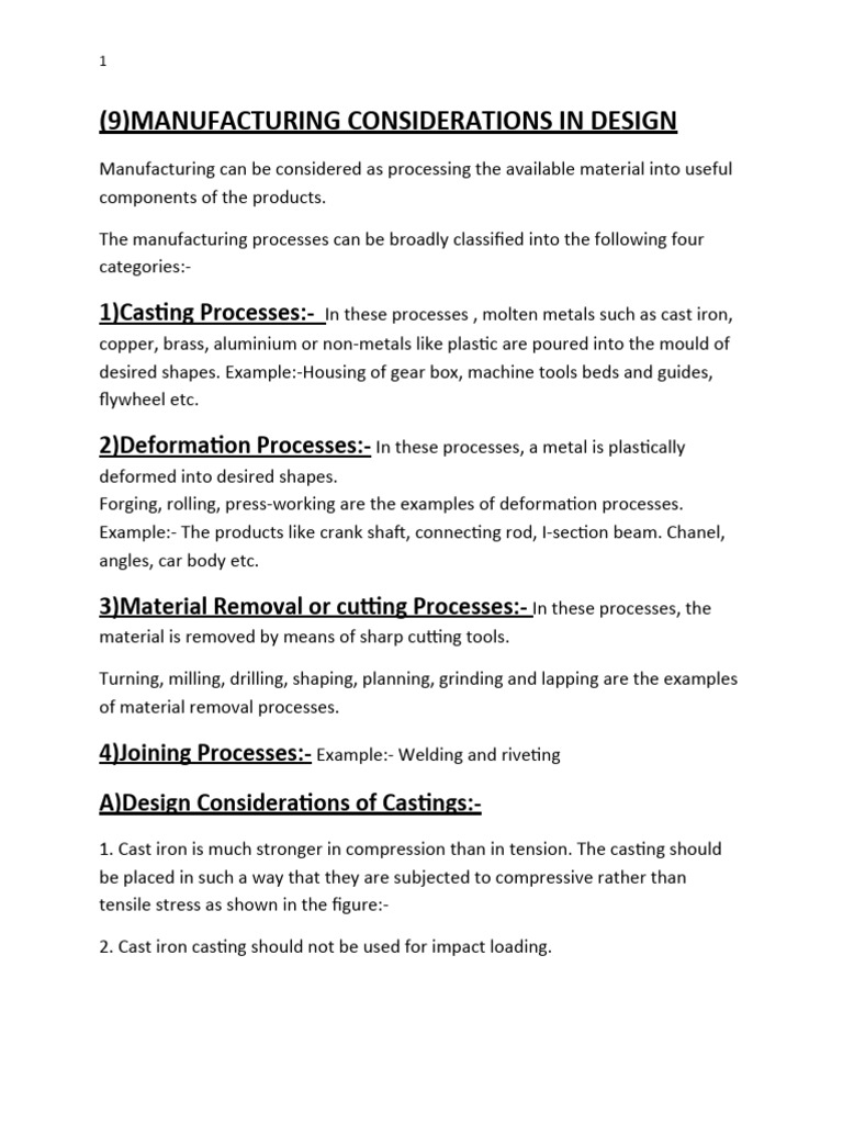 Design Considerations for Manufacturing | PDF | Welding | Construction