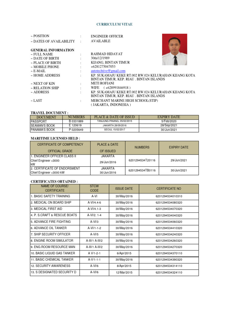 CV Rahmad Hidayat | PDF | Transport | Shipping