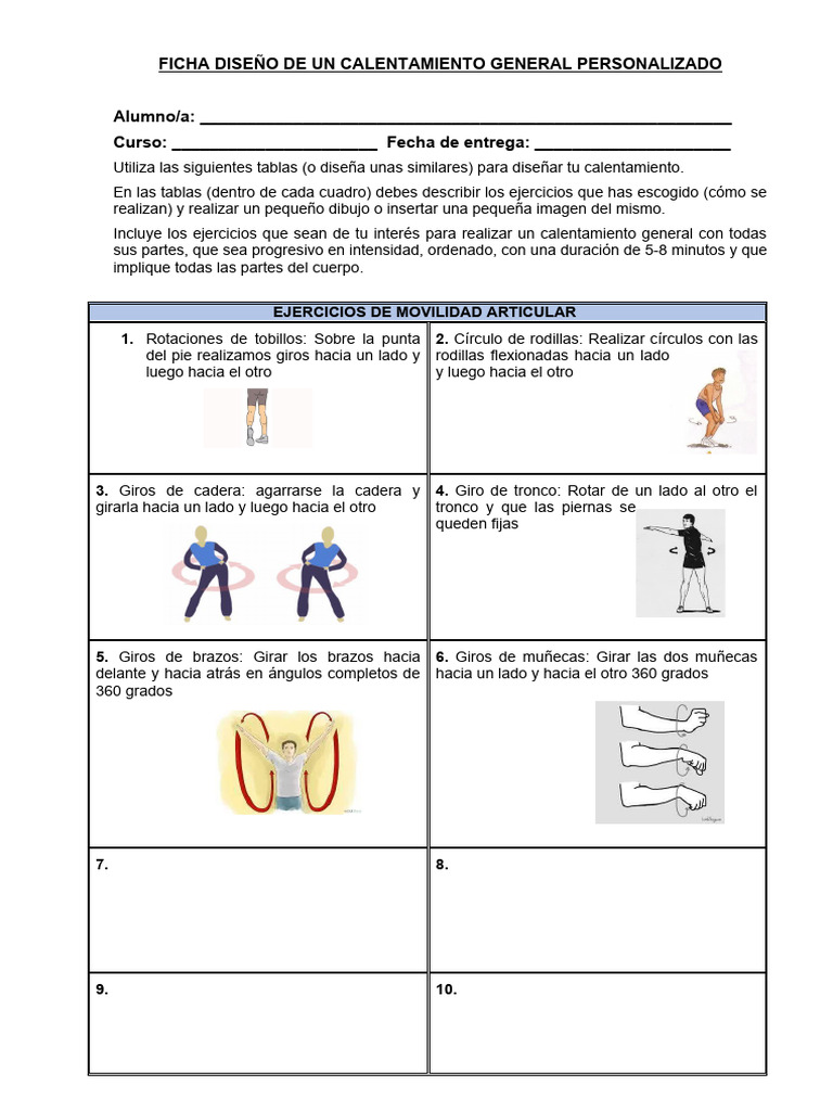 Ficha Calentamiento | PDF | Corriendo