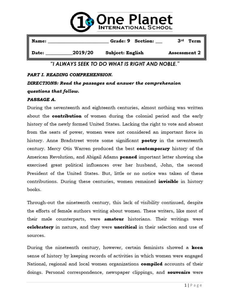 Grade 9-English Assessment 2 | PDF | Jack London | The Call Of The Wild
