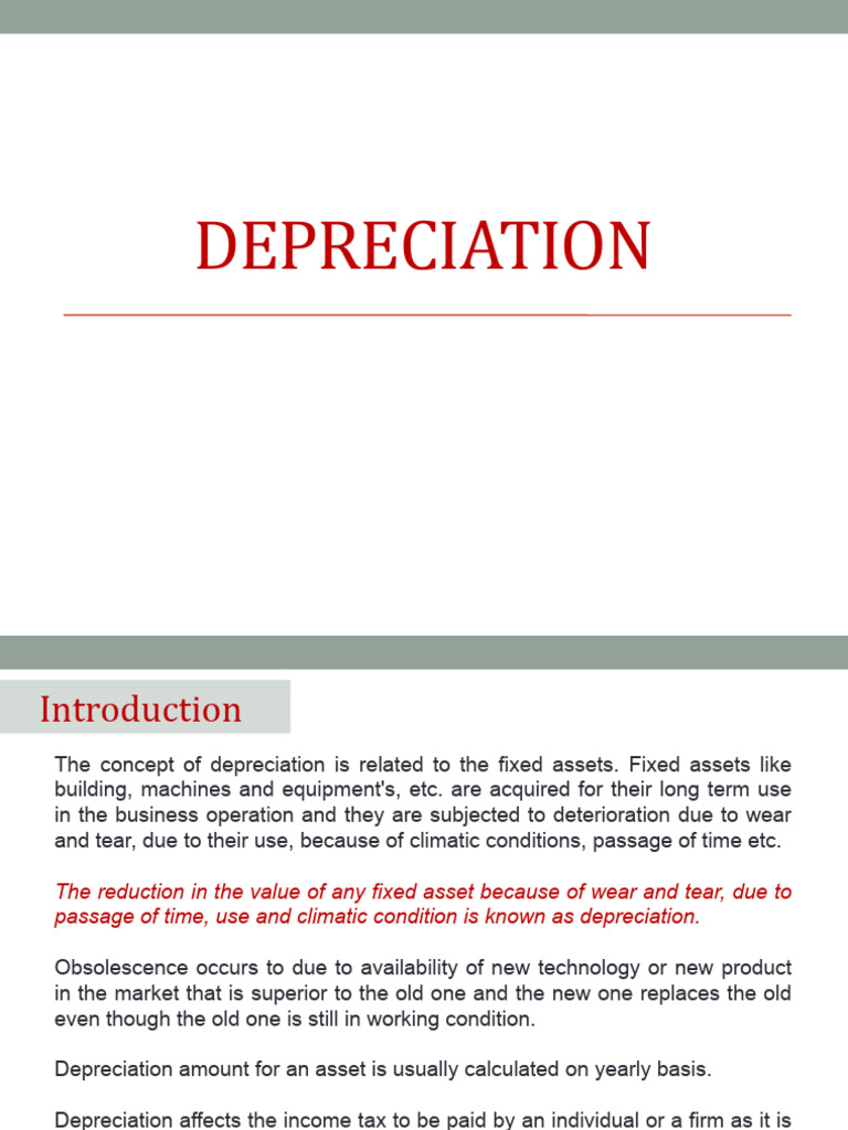 Depreciation | PDF | Depreciation | Money