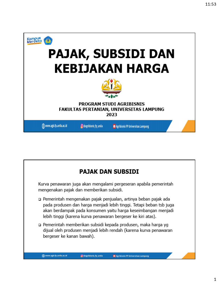 Dampak Pajak dan Subsidi pada Pasar | PDF