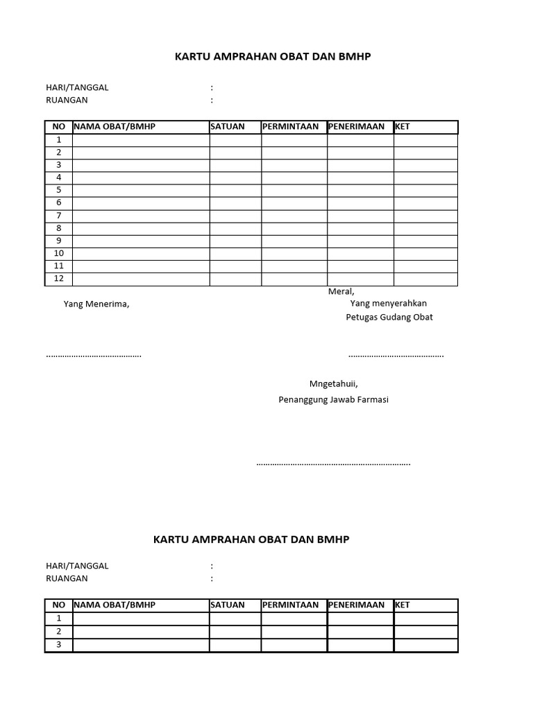 Kartu Amprah Baru | PDF