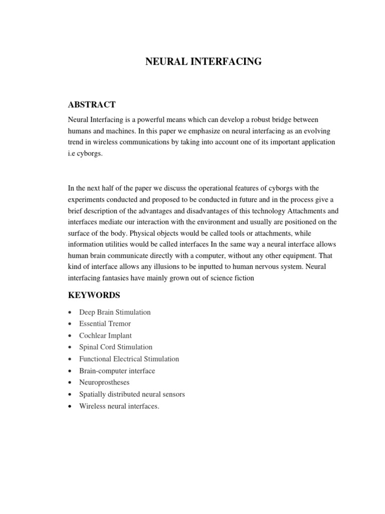 Neural Interfacing | PDF