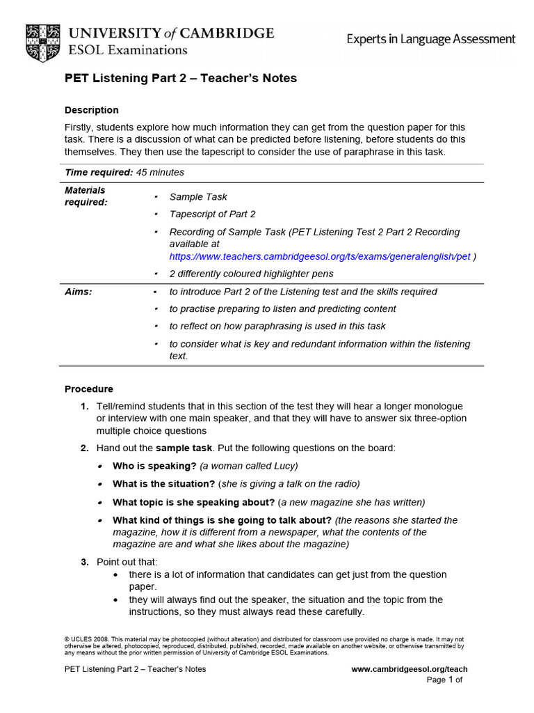 Pet Listening Part 2 | PDF | Newspapers | News