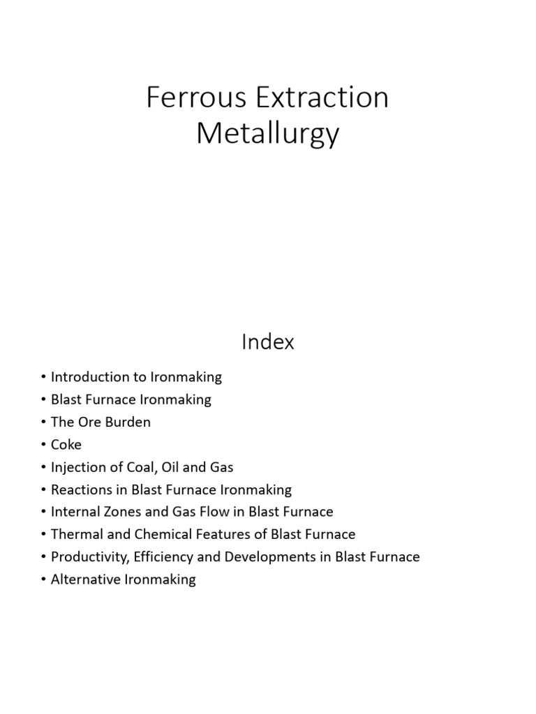 Ferous Extraction Metallurgy | PDF