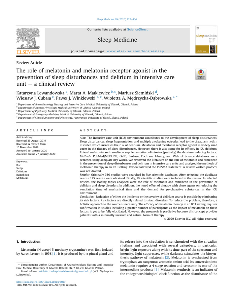 Melatonin Pdf Circadian Rhythm Sleep