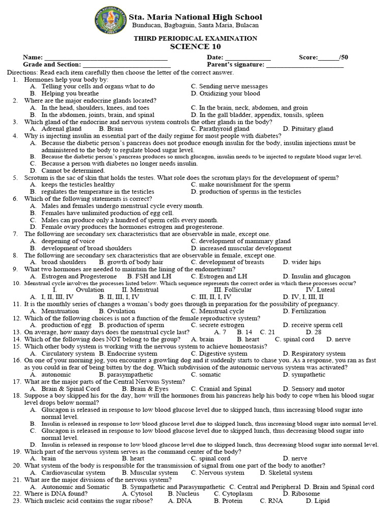 3RD Periodical Exam | PDF | Menstrual Cycle | Human Body