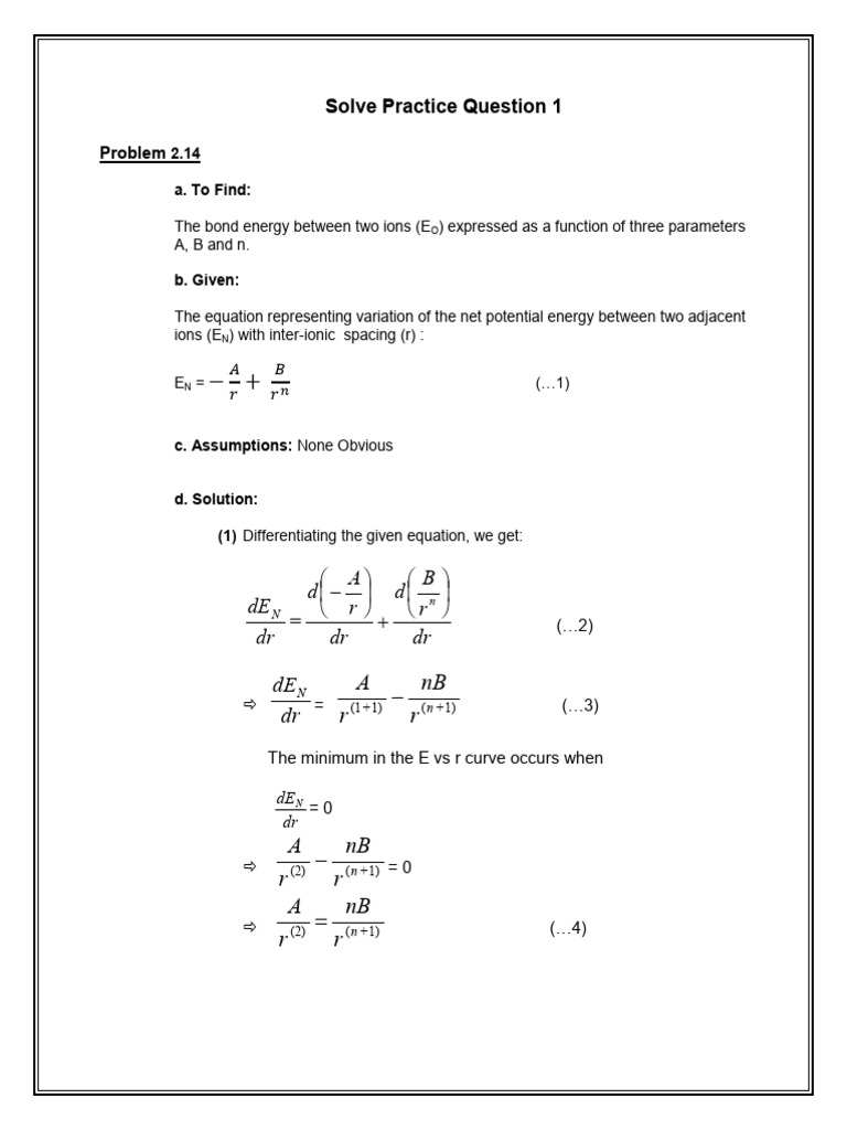 Practice 1 | PDF | Crystal Structure | Chemical Bond