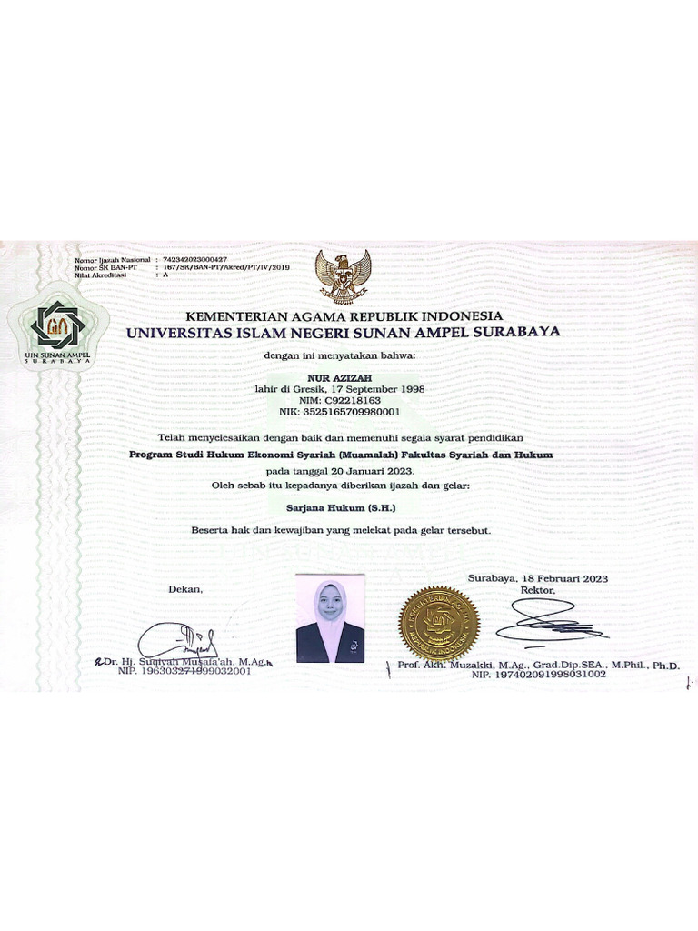 Ijazah (Nur Azizah) | PDF