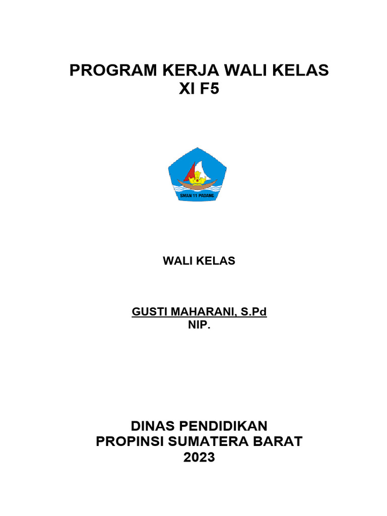 Program Kerja Wali Kelas E5 Rani | PDF