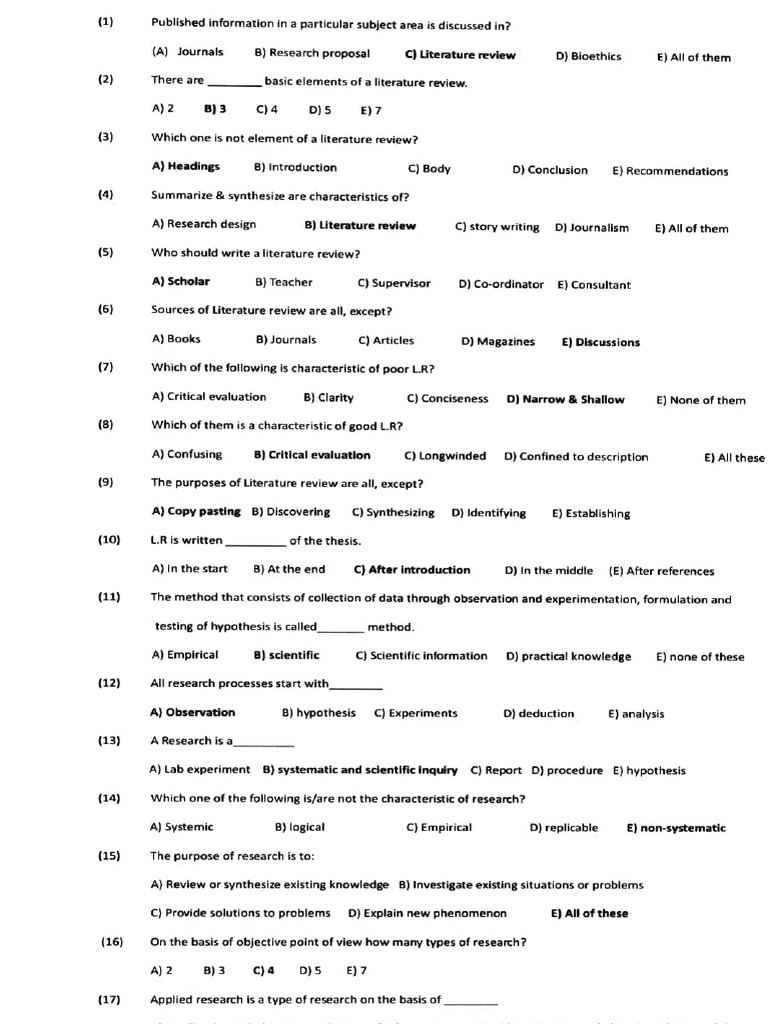 Research MCQ From Internet | PDF