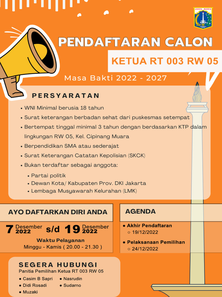 Pamflet Pemilihan Ketua RT-003 | PDF