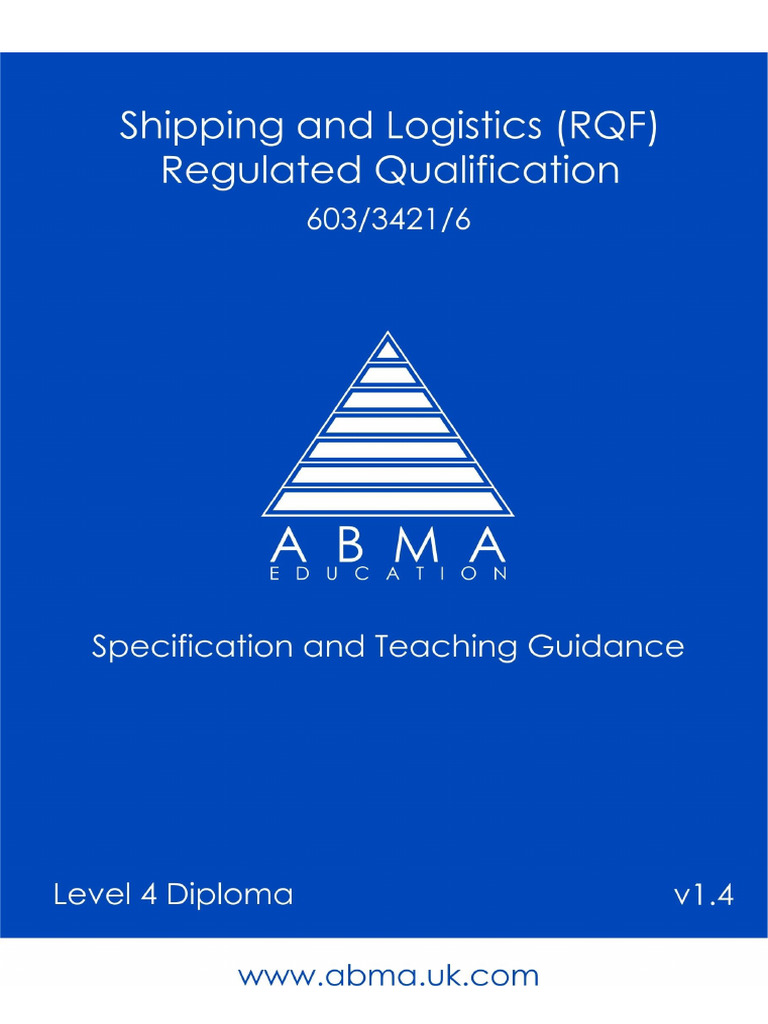 RQF Level 4 Shipping and Logistics Overview | PDF | Educational ...