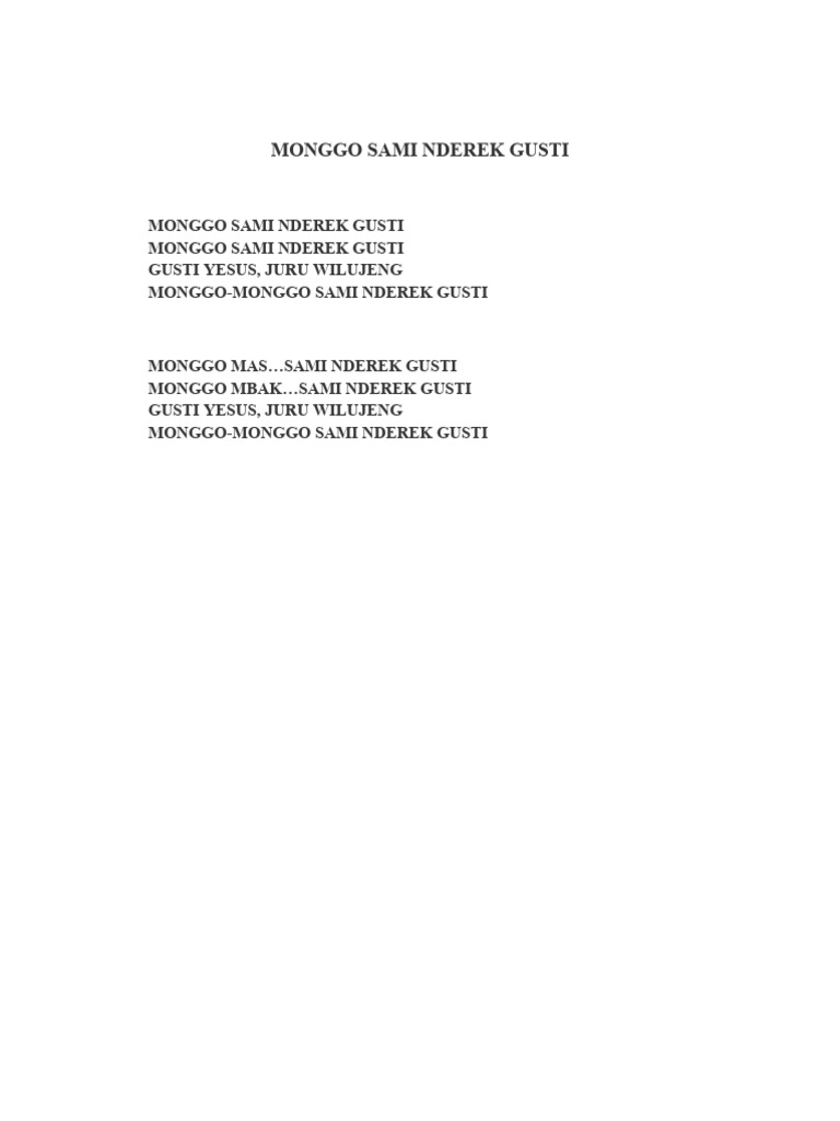 Monggo Sami Nderek Gusti | PDF
